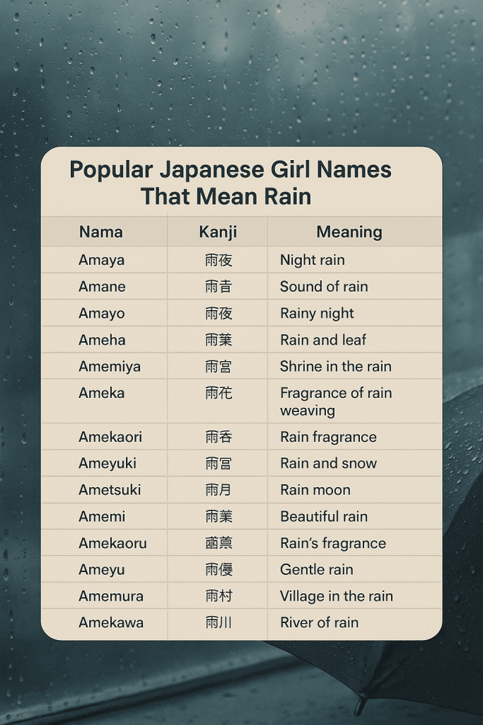 60+ Beautiful Japanese Names That Mean “Rain” (With Meanings) - Dynamic ...